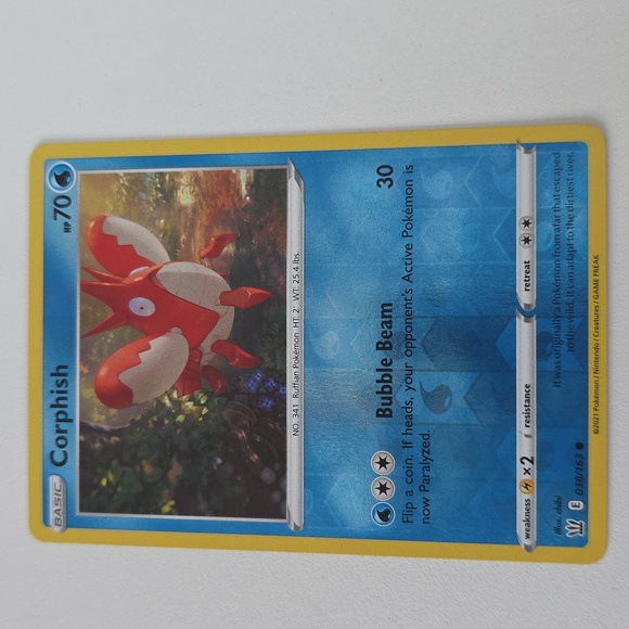 Pokemon | Toys | Pokemon Corphish Card Red And Blue | Poshmark